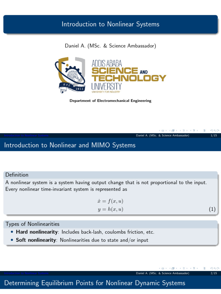MCS 6.2 Introduction To Nonlinear System | PDF | Nonlinear System ...