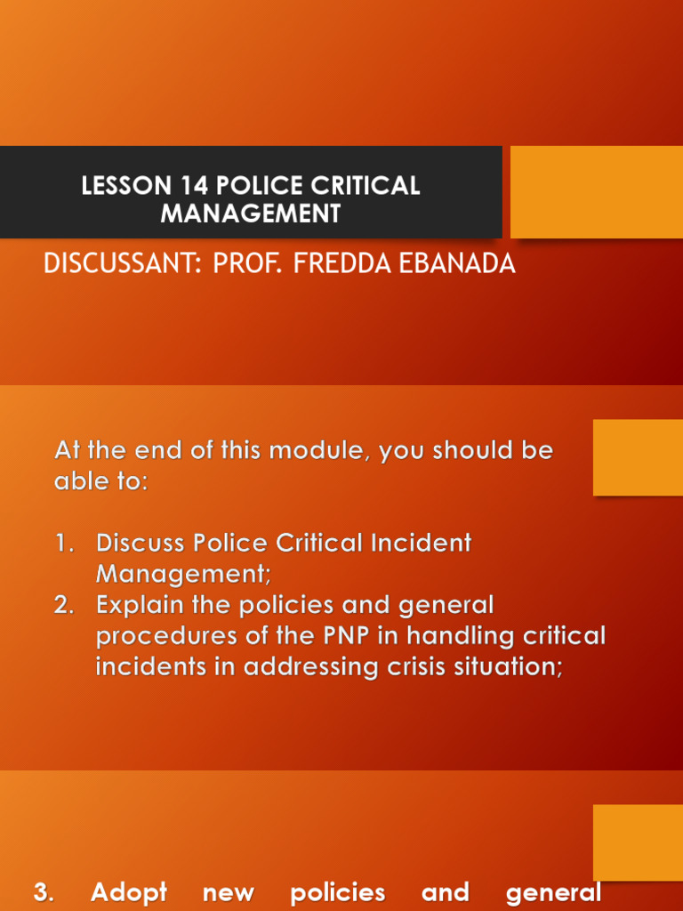 Revised PNP CIMOP Guidelines 2024 | PDF | Cbrn Defense | Incident ...