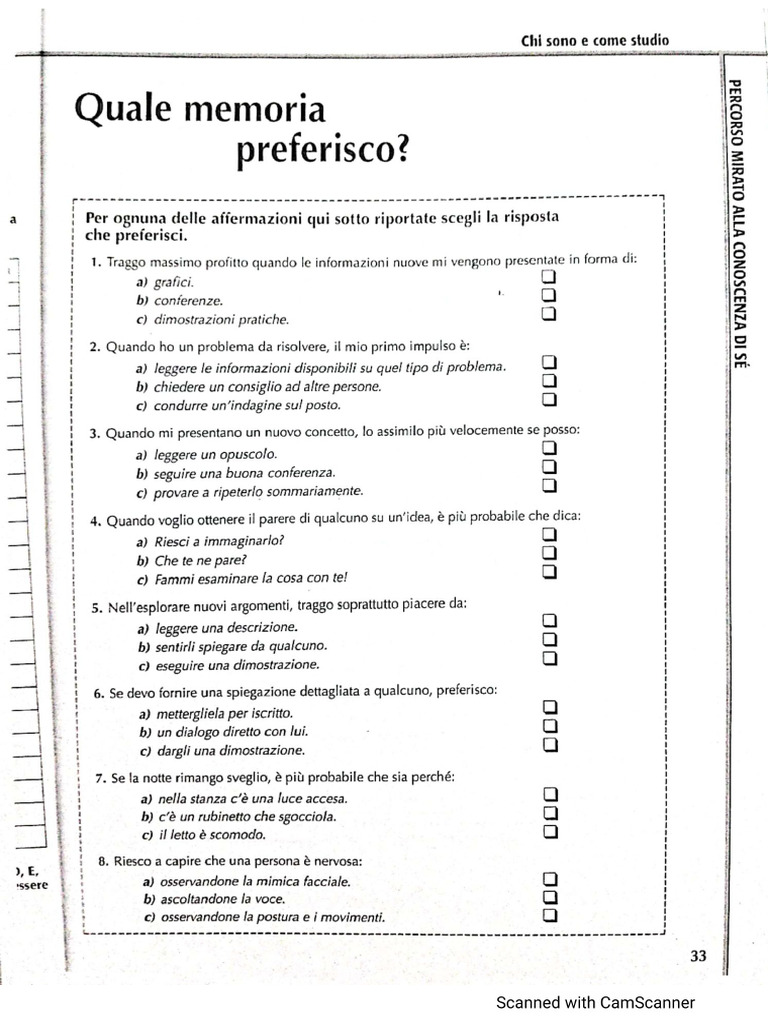 Test Memoria e Studio | PDF