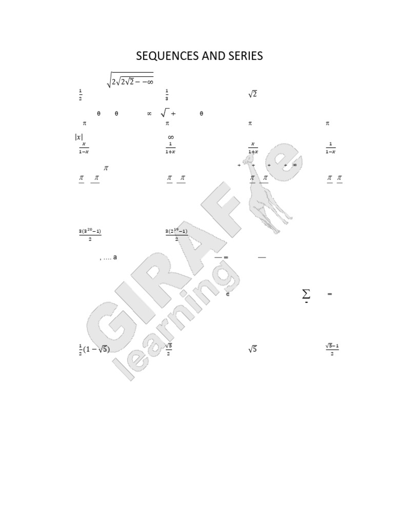 SEQUENCES AND SERIES Class 12 Jee | PDF | Arithmetic | Mathematical Analysis