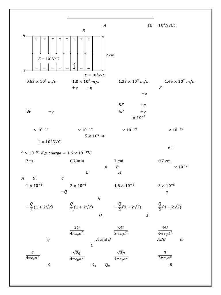 Electric Charges and Fields Worksheet | PDF | Force | Electron
