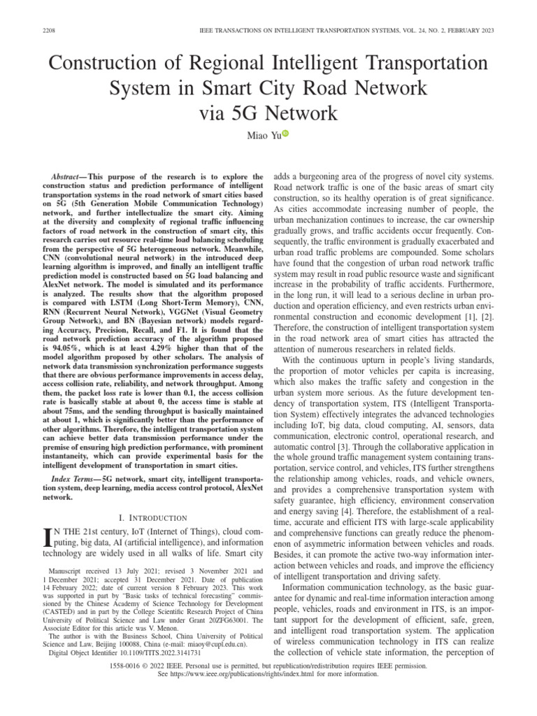 Construction of Regional Intelligent Transportation System in Smart ...