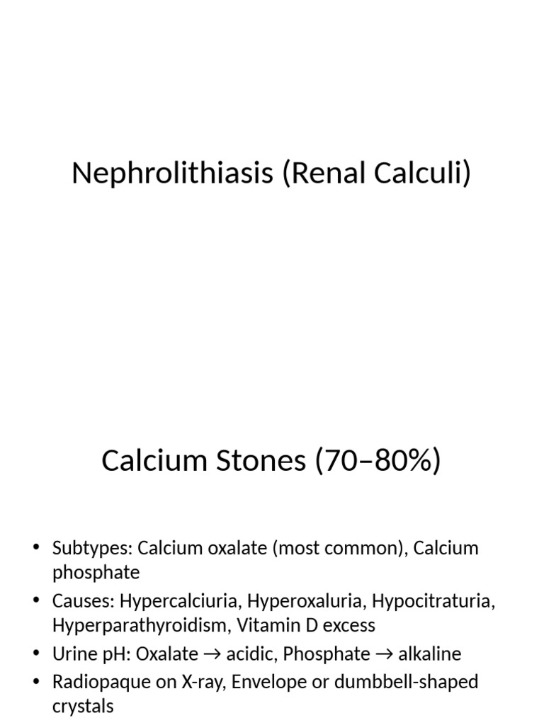 Types and Causes of Kidney Stones | PDF | Medical Specialties