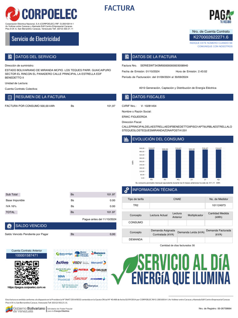 Recibo Corpoelect | PDF | Poder (Física) | Electricidad