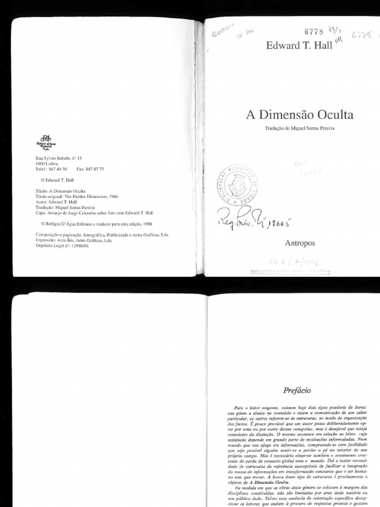A Dimensão Oculta de Edward T. Hall | PDF | Pensamento