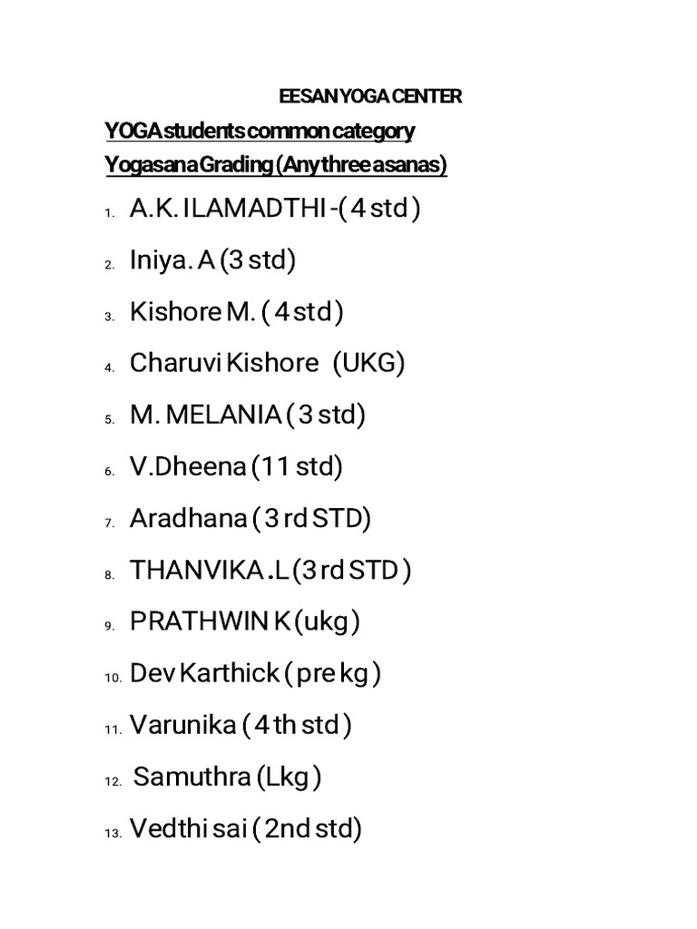 Eesan Yoga Center | PDF