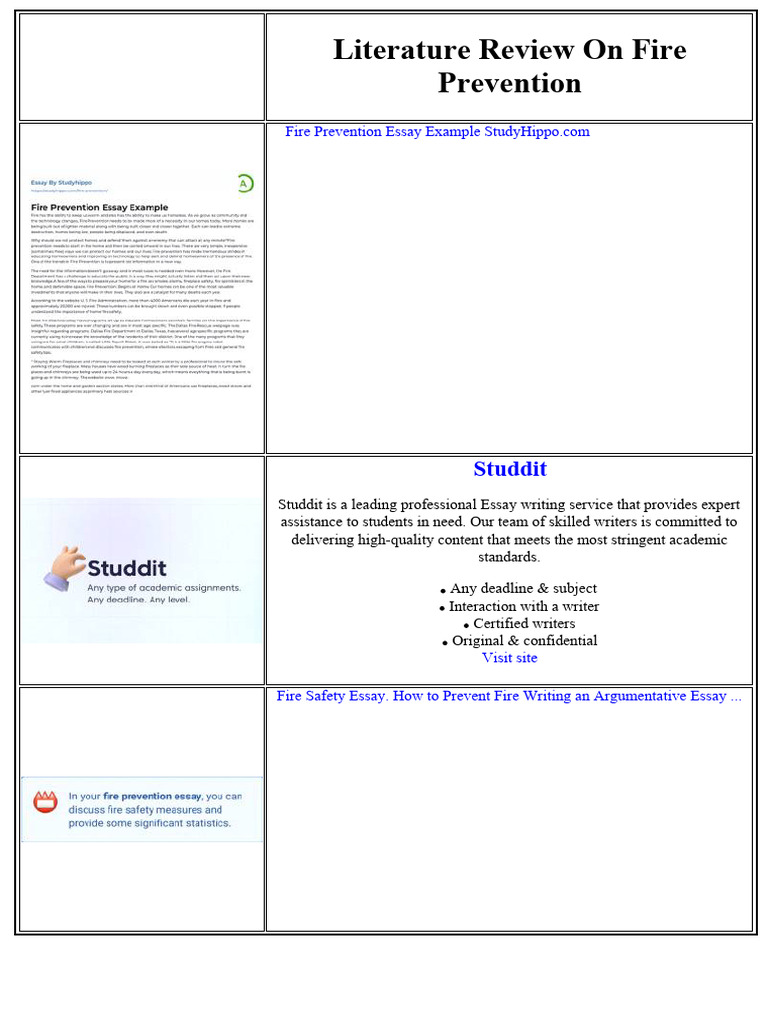 Literature Review On Fire Prevention | PDF | Essays