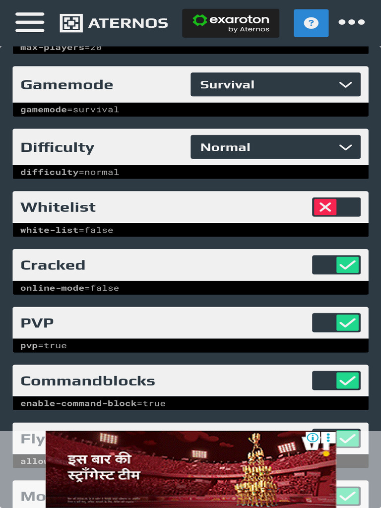 Options Aternos Free Minecraft Server | PDF