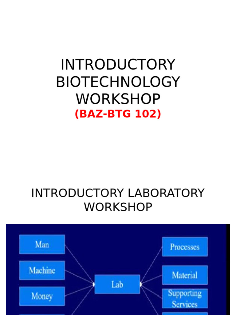 Introductory Biotechnology Workshop Guide | PDF | Biotechnology ...