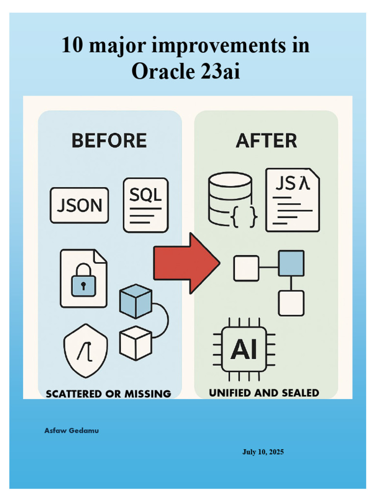 10 Major Improvements in Oracle Database 23ai | PDF | Databases | Sql