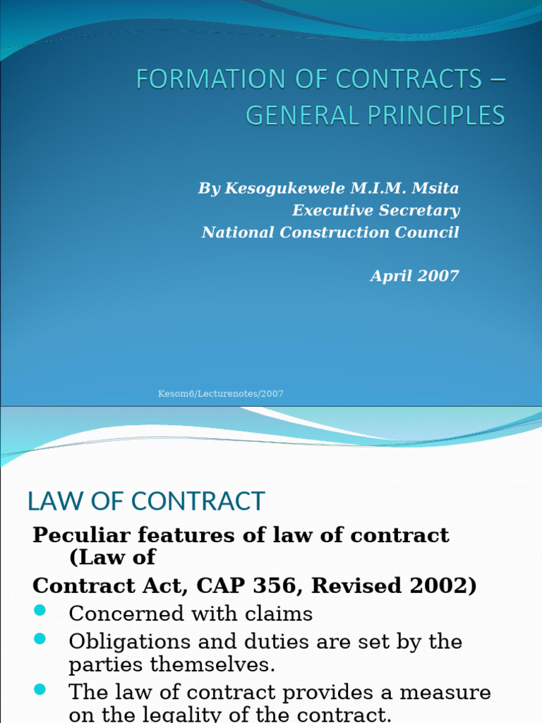 Formation of Contract-Generally | PDF | Damages | Legal Remedy