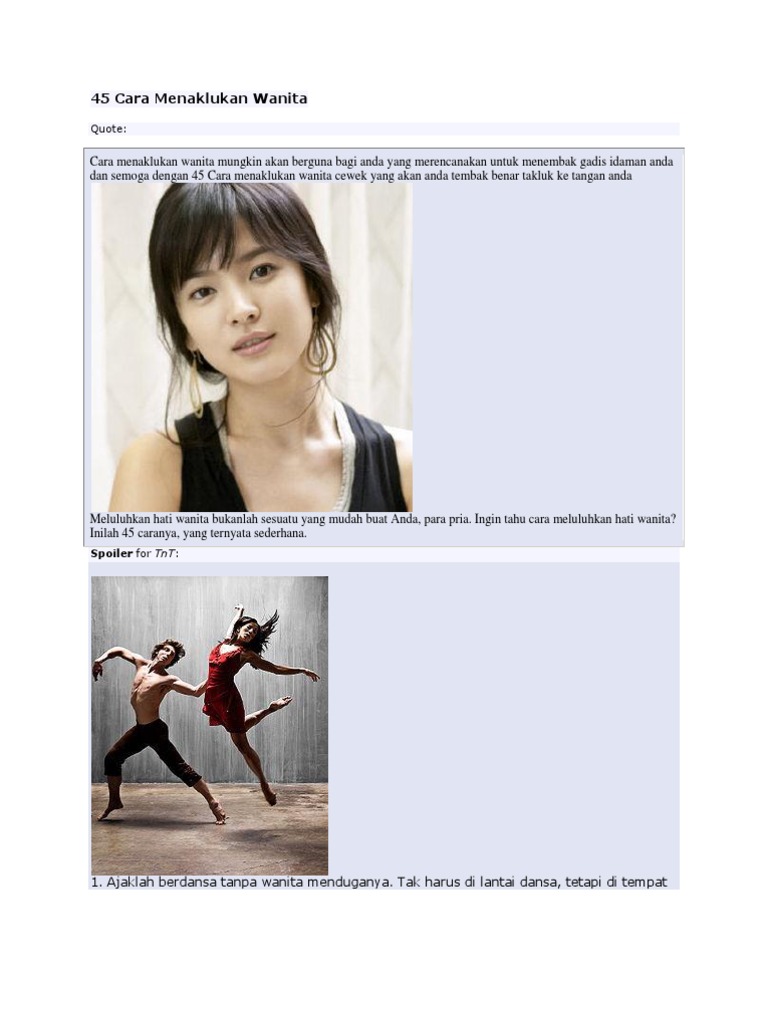 45 Cara Menaklukan Wanita | PDF
