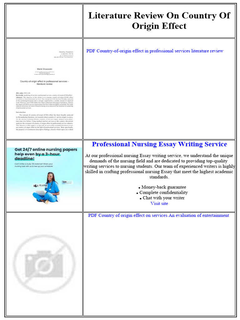 Literature Review On Country of Origin Effect | PDF | Employee ...