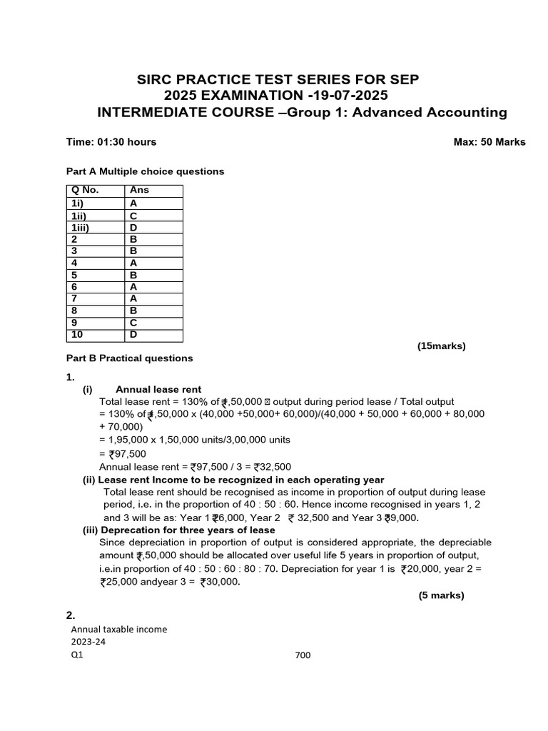 Intermediate Accounting Practice Test | PDF | Dividend | Financial Services