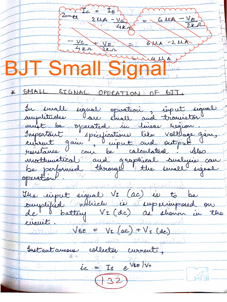 BJT Small Signal NOTES | PDF