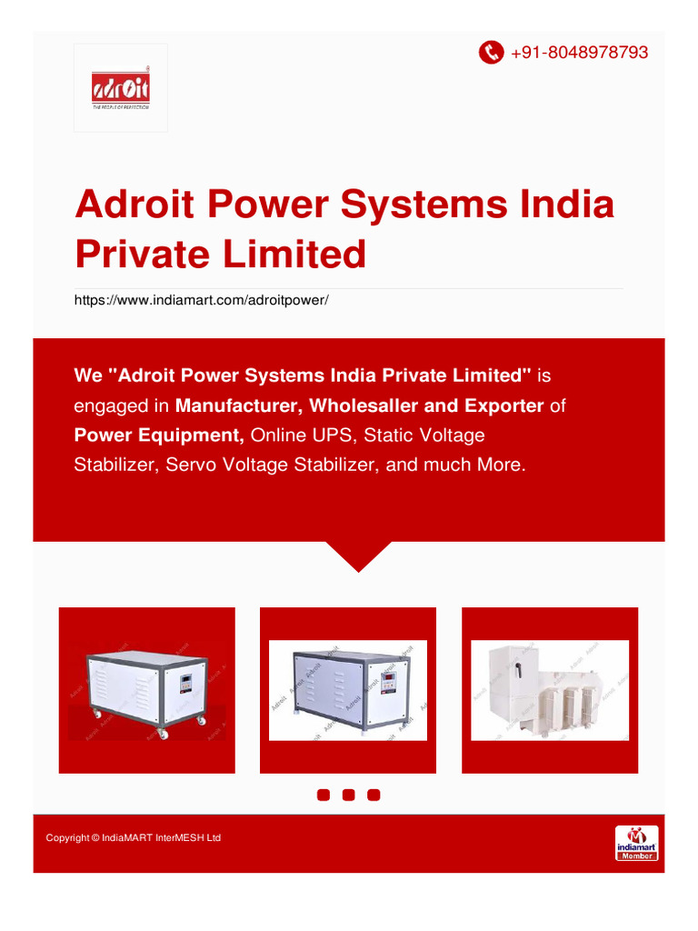 Adroit Power Systems Overview | PDF | Transformer | Electronic Engineering
