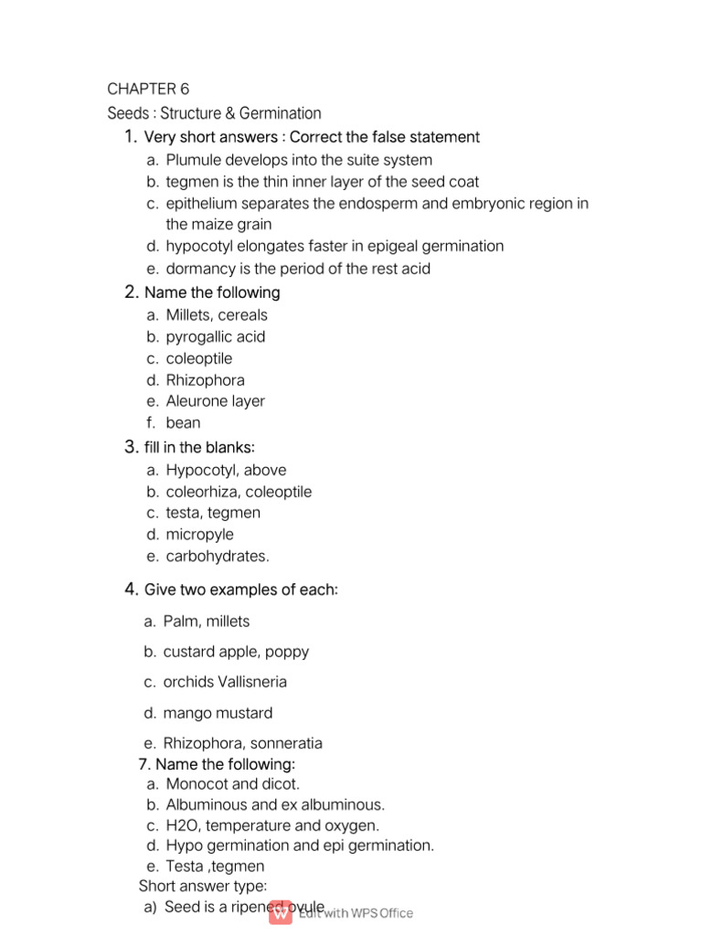 Seed Structure & Germination | PDF | Plant Reproduction | Agriculture