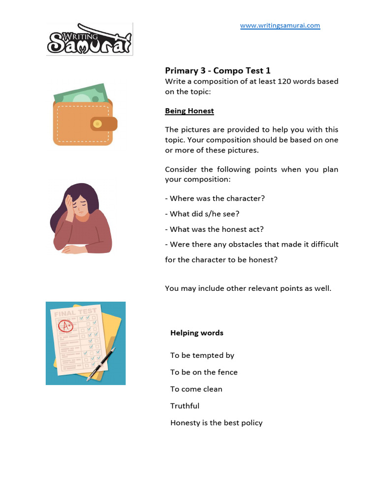 Primary 3 Composition: Being Honest | PDF