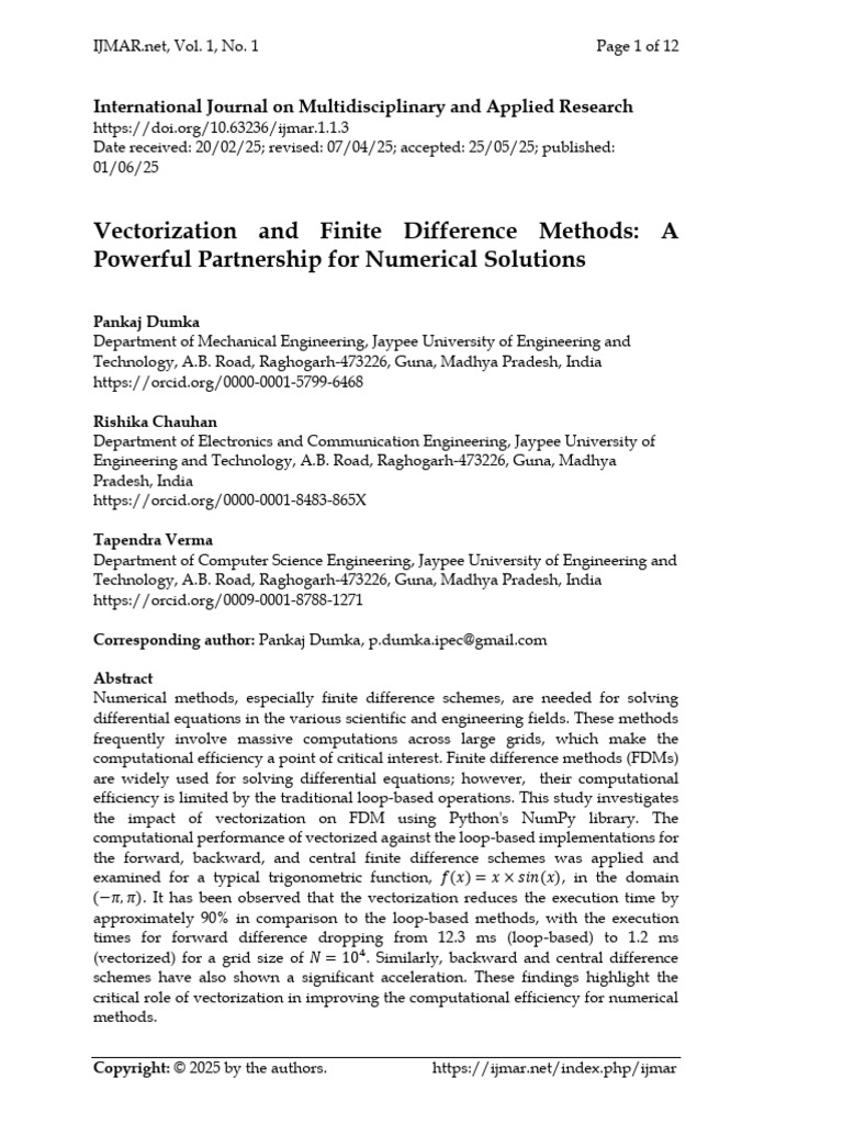 Vectorization and Finite Difference Methods: A Powerful Partnership For ...