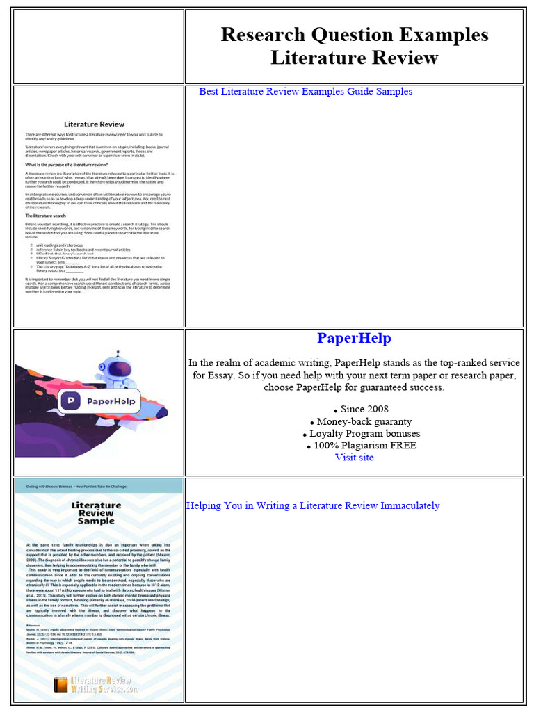 Research Question Examples Literature Review | PDF | Software ...