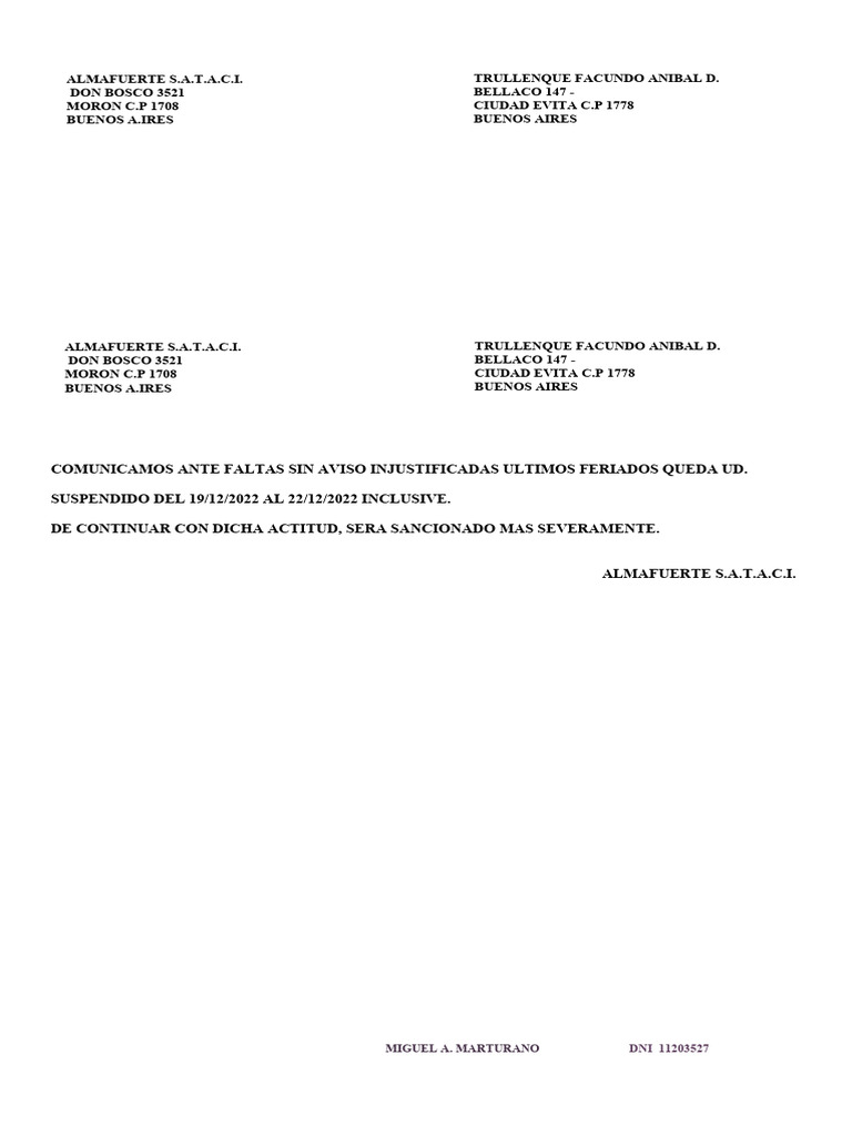 Carta Documento Oca | PDF