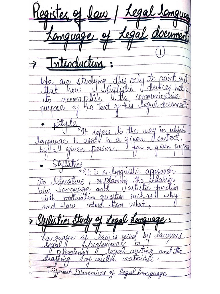 Language of Legal Document | PDF