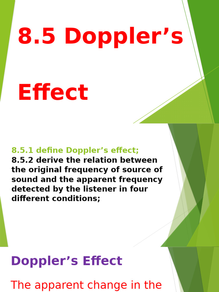 Doppler's Effect PPTs | PDF | Doppler Effect | Frequency