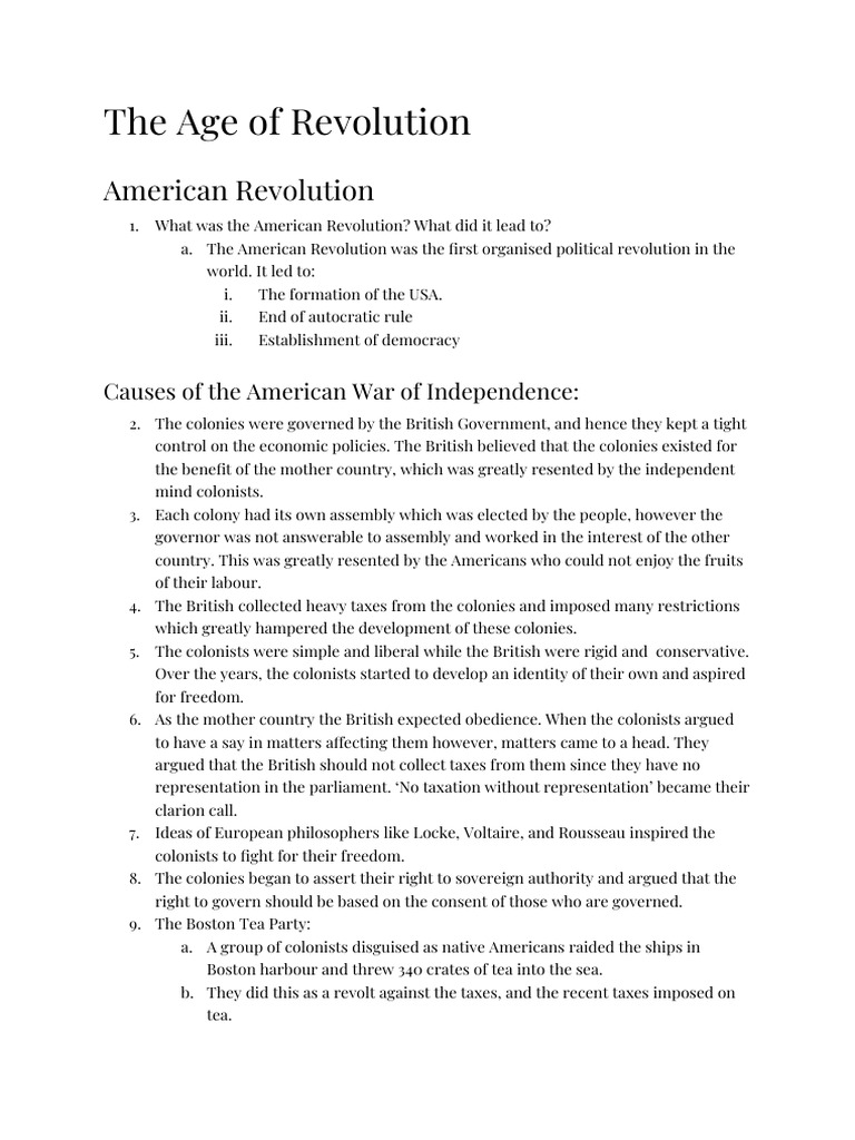 The Age of Revolution | PDF | Republic | French Revolution