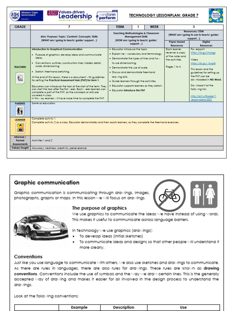 T1 W3 Graphic Communication & PAT Guideline | PDF | Drawing | Length