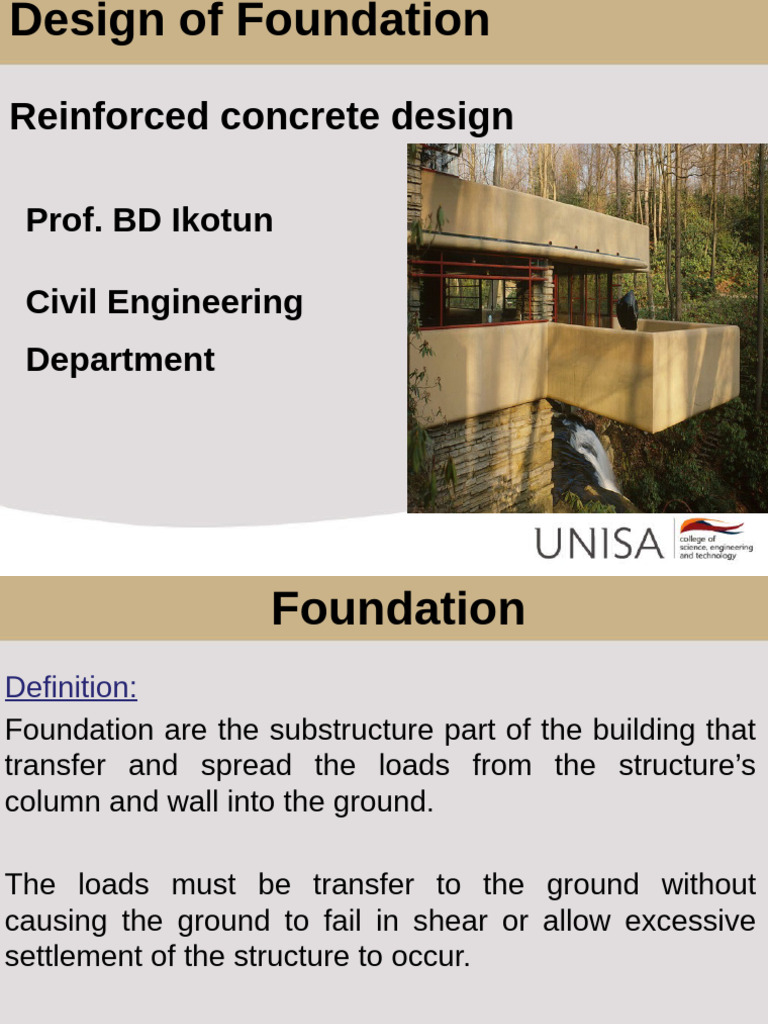 Foundation Design in Reinforced Concrete | PDF | Bending | Foundation ...