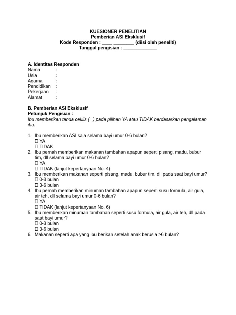 Latihan Kuesioner Google Form | PDF