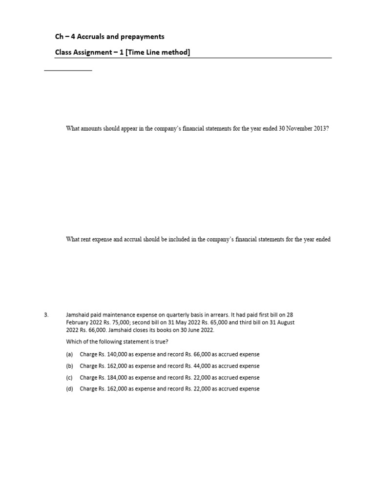 Ca - 1 CH - 4 Accruals and Prepayments | PDF