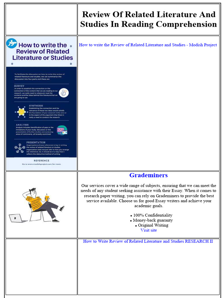 Review of Related Literature and Studies in Reading Comprehension | PDF ...
