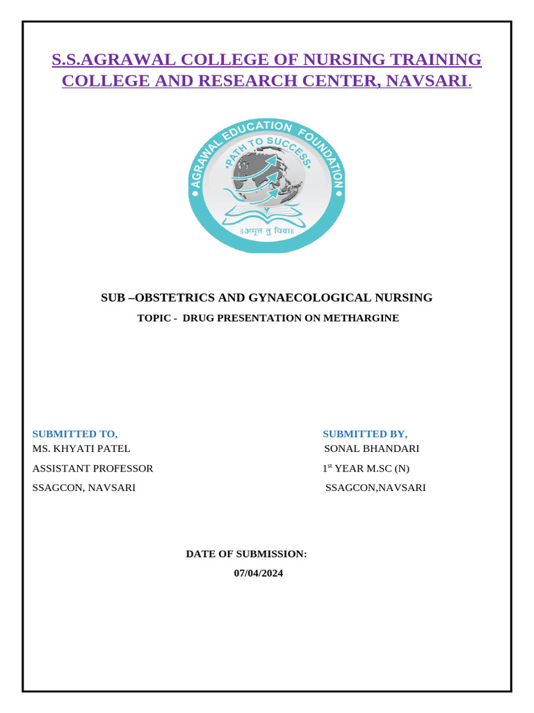 Methergine: Nursing Guidelines and Uses | PDF | Childbirth | Clinical ...