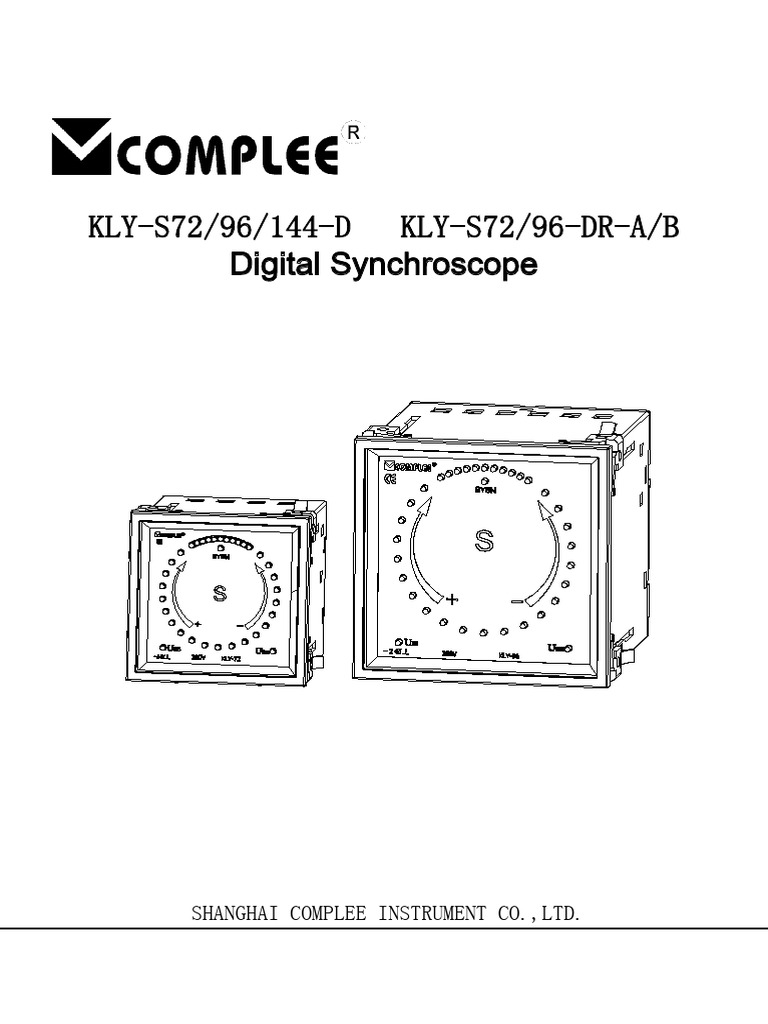Complee Synchroscope Manual | PDF | Mains Electricity | Alternating Current