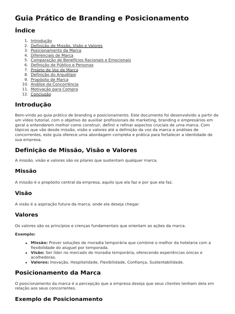 Guia Prático de Branding e Posicionamento - Construindo Na IA | PDF ...