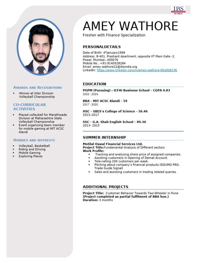 Amey CV | PDF