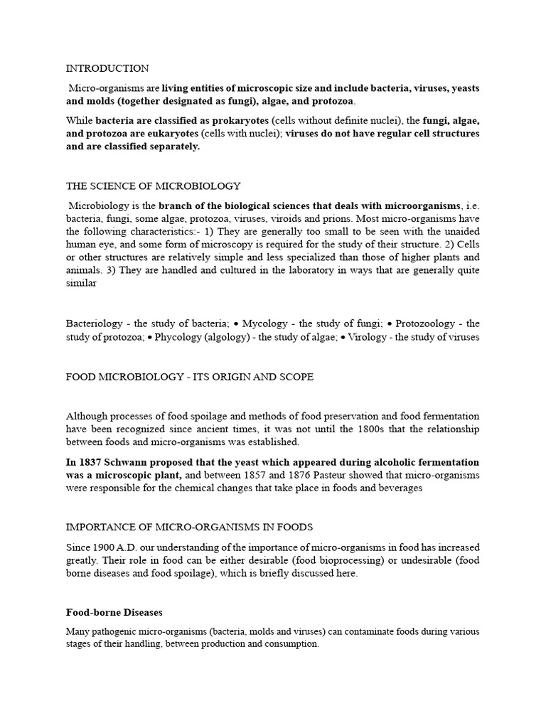 Food Microbiology Lesson 1 | PDF | Microorganism | Microbiology