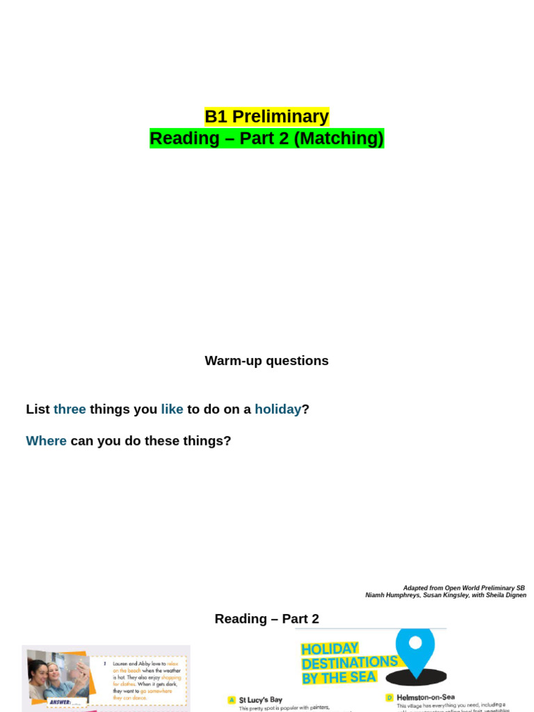 B1 Preliminary Reading Strategies | PDF