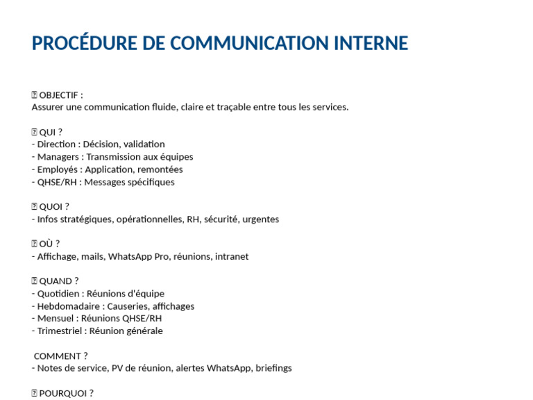 Affiche Procedure Communication Interne | PDF