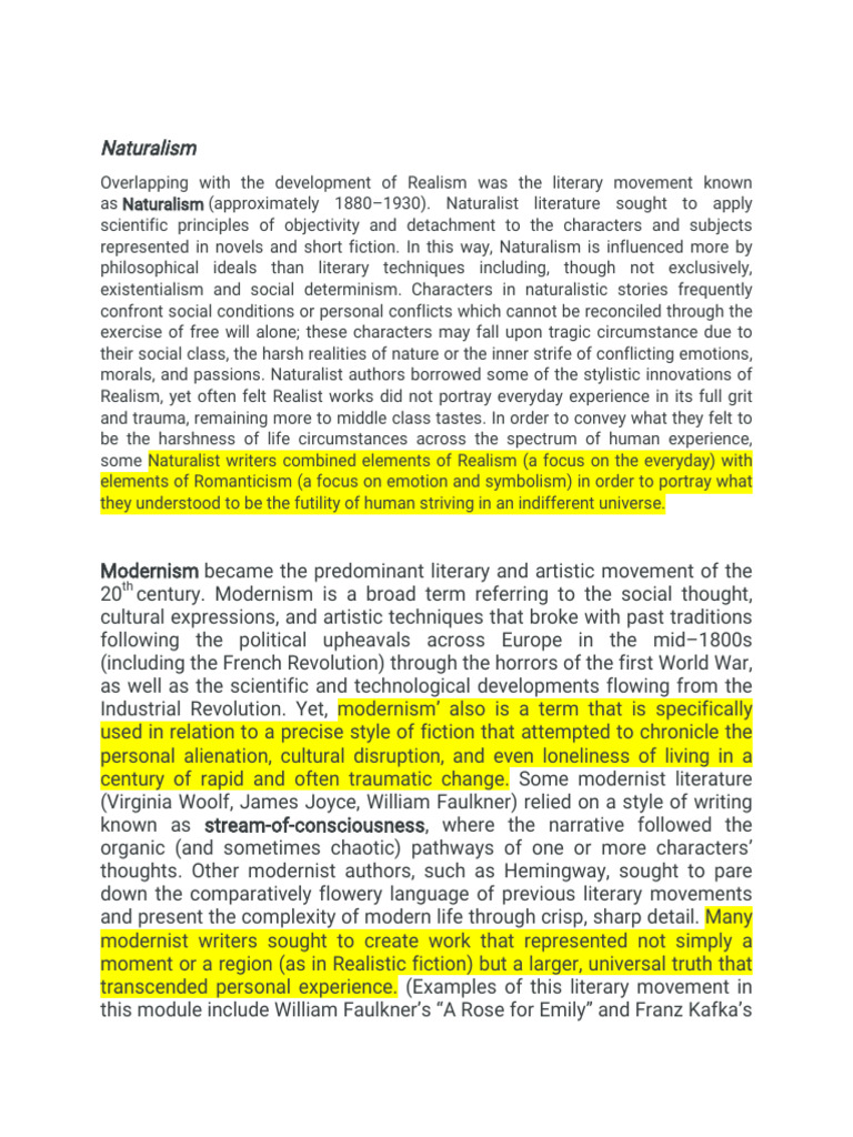 Future Trends in Naturalism Literature | PDF