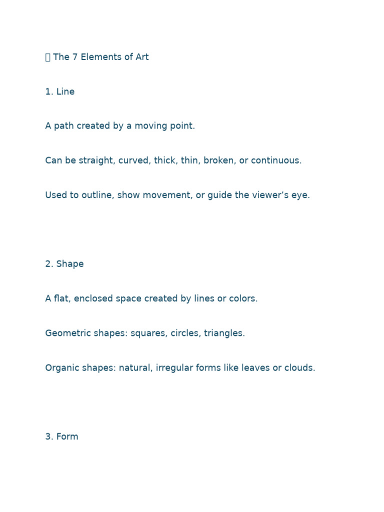 7 Elements of Art | PDF