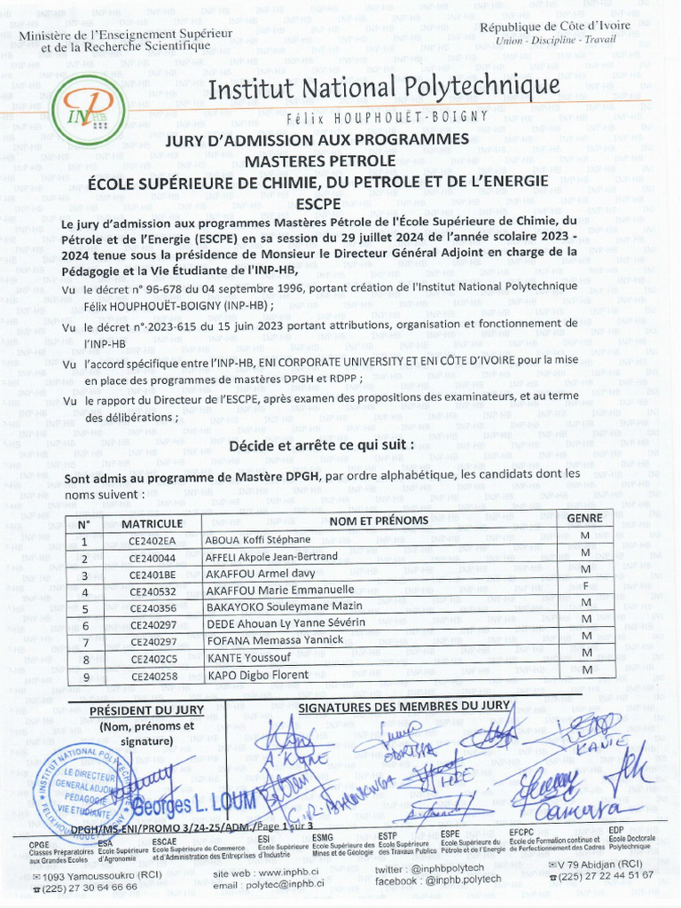 Liste Définitive Des Admis | PDF