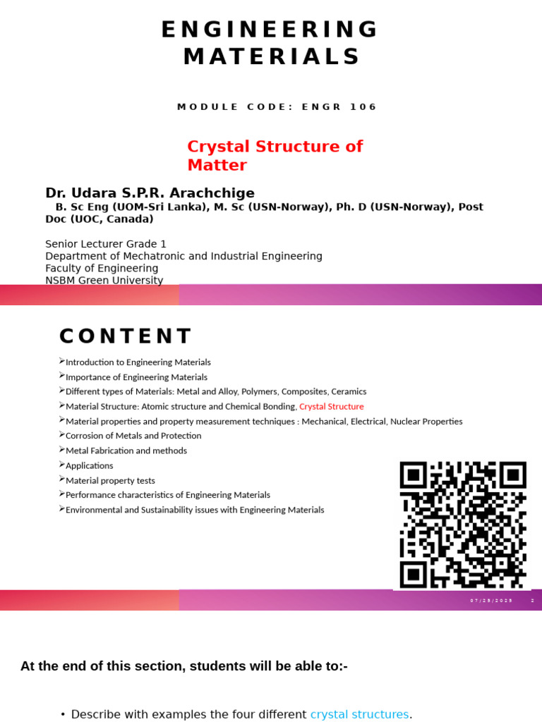Presentation 3 - Crystal Structure | PDF | Crystal Structure | Crystal
