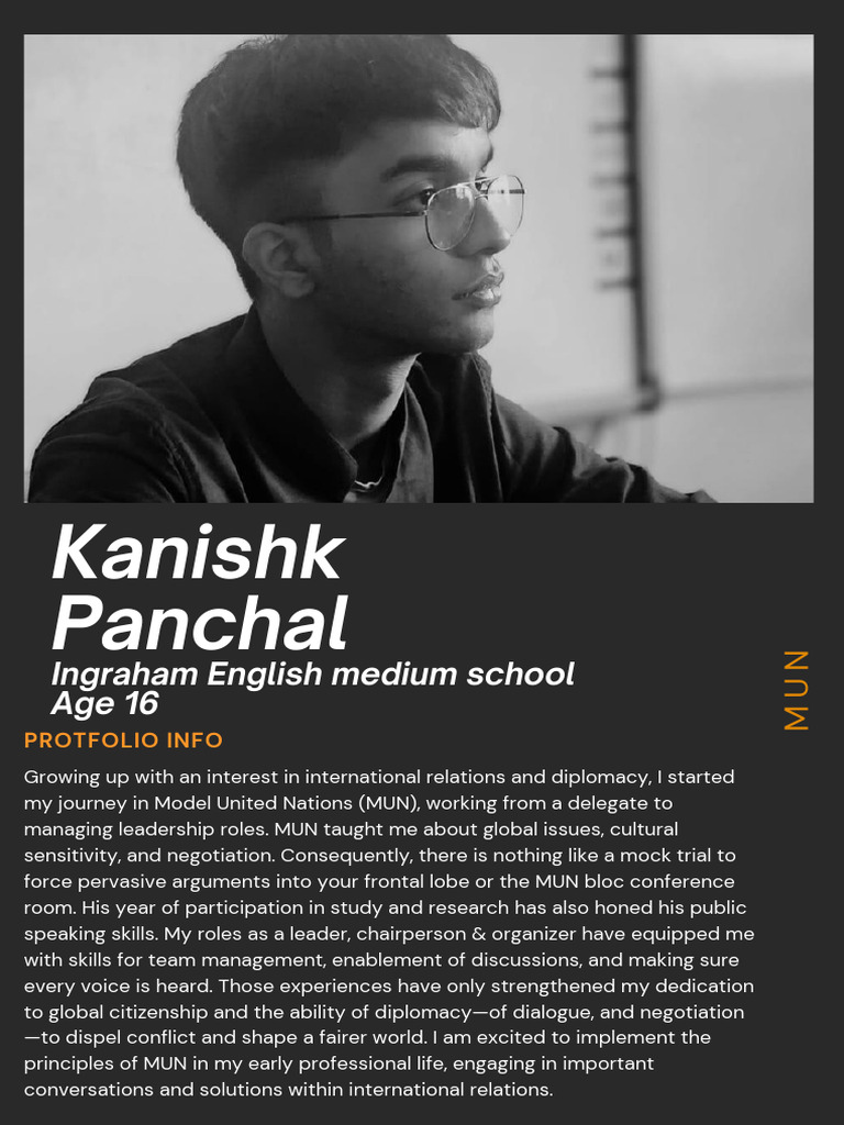 Kanishk CV For MUN 2024-25 2.O-1 | PDF | Human Communication ...