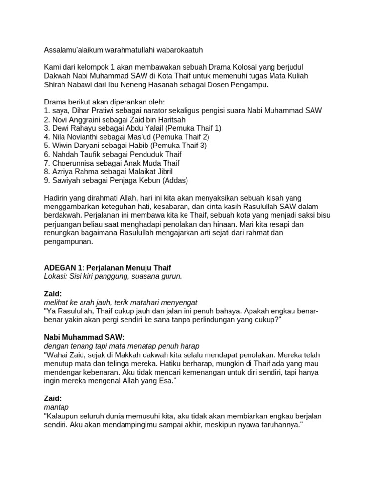 Drama Kolosal Dakwah di Thaif | PDF