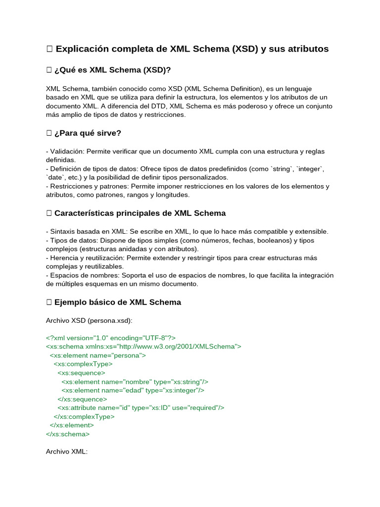 Explicación Simple XML Schema | PDF | Xml | Persistencia