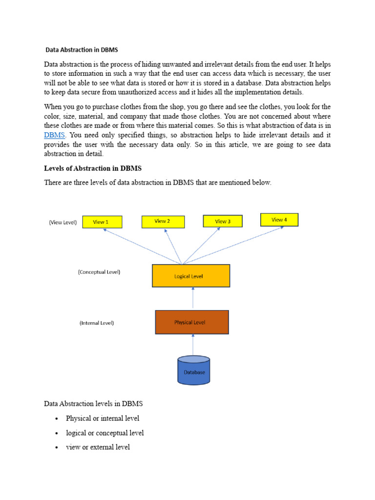 Data Abstraction in DBMS | PDF | Databases | Conceptual Model