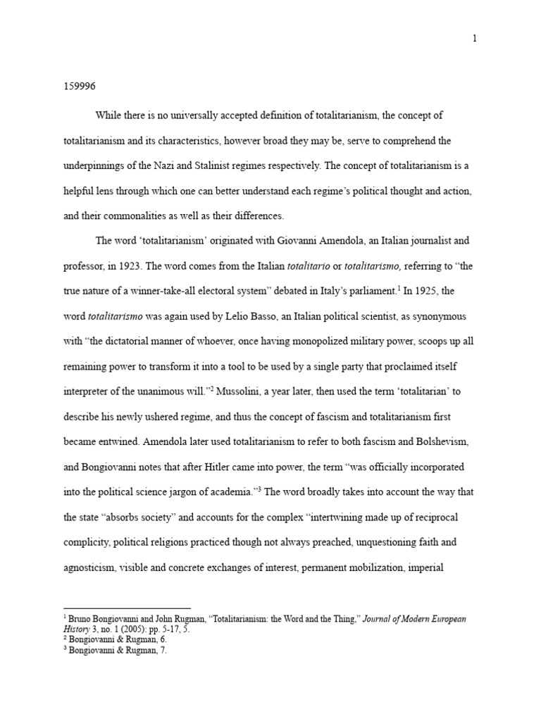 Totalitarianism Paper | PDF | Fascism | Totalitarianism