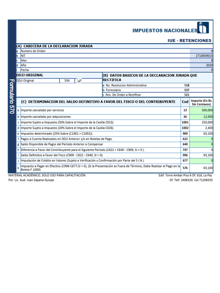 Formulario de IUE-570v2 | PDF
